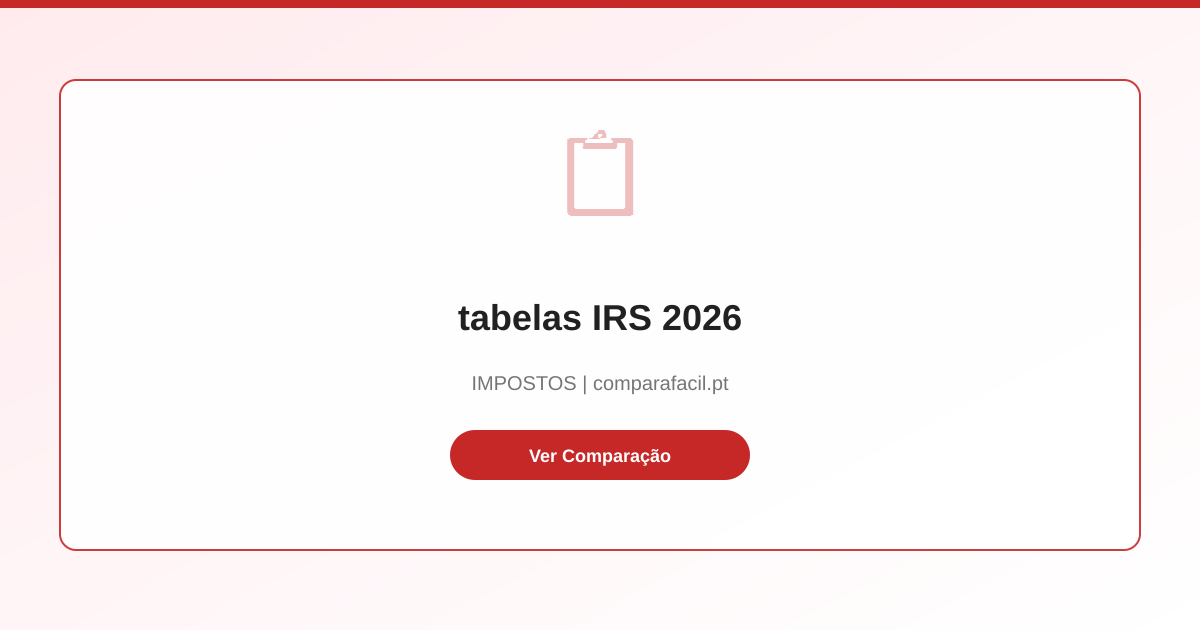 Tabelas IRS 2026 — Retenção na Fonte Actualizadas | ComparaFácil